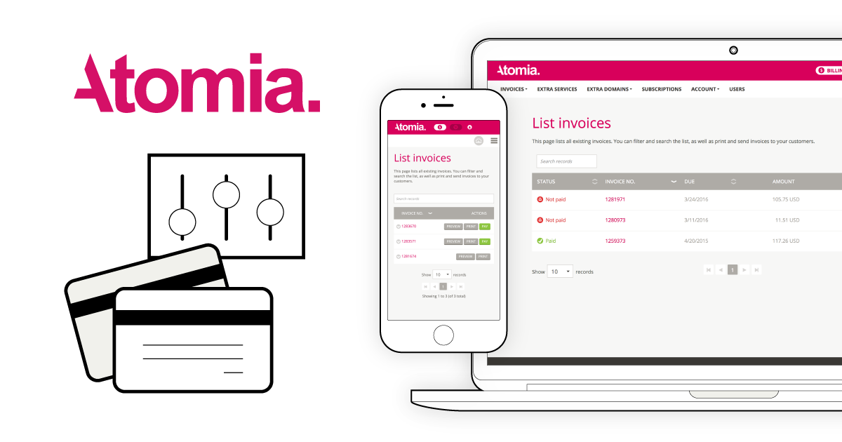 Self-service billing portal — Atomia